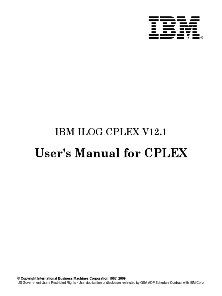 CPLEX User Manual PDF | PDF | Mathematical Optimization | Java (Programming Language)