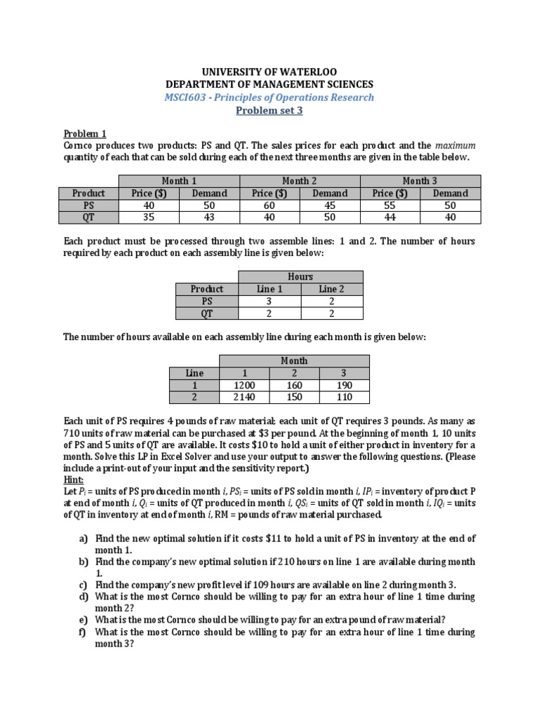 Sensitivity Analysis in Operations Research | PDF | Labour Economics ...