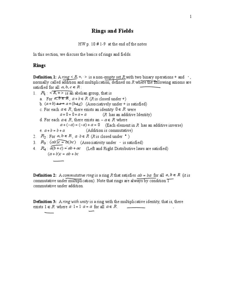 Section Ring Fields Intro | PDF | Integer | Ring (Mathematics)