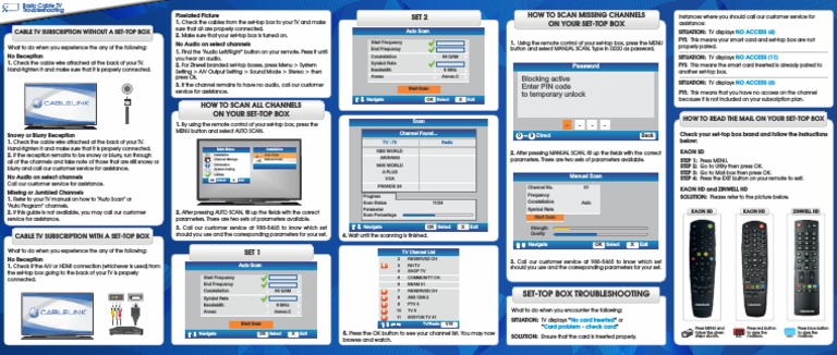 Basic Cable TV Troubleshooting Guide | PDF | Cable Television | Set Top Box