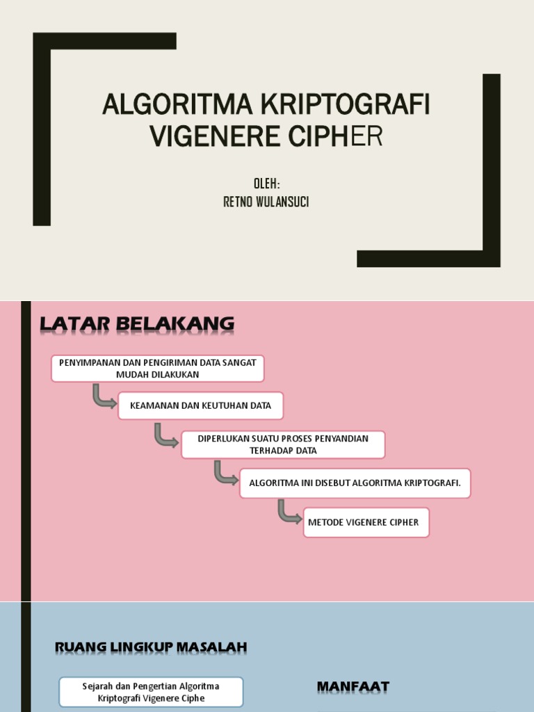 Algoritma Kriptografi Vigenere Cipher | PDF