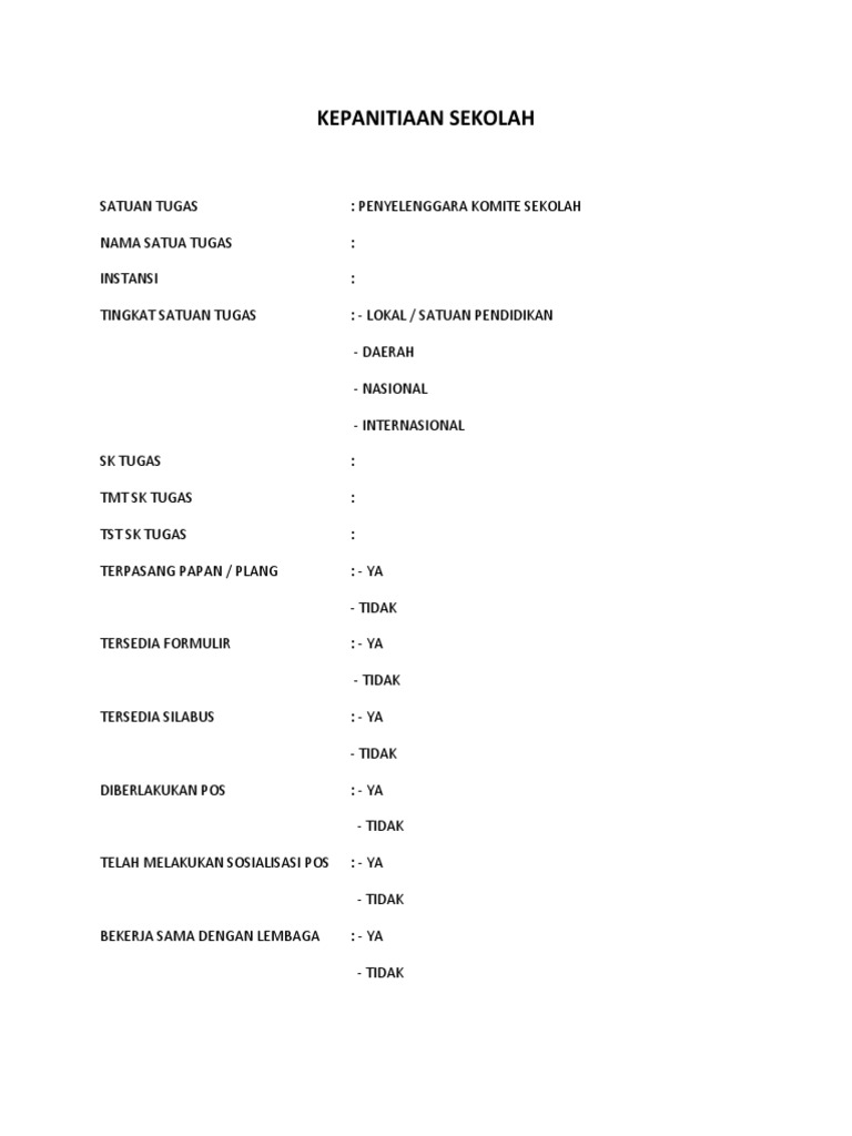 Kepanitiaan Sekolah | PDF
