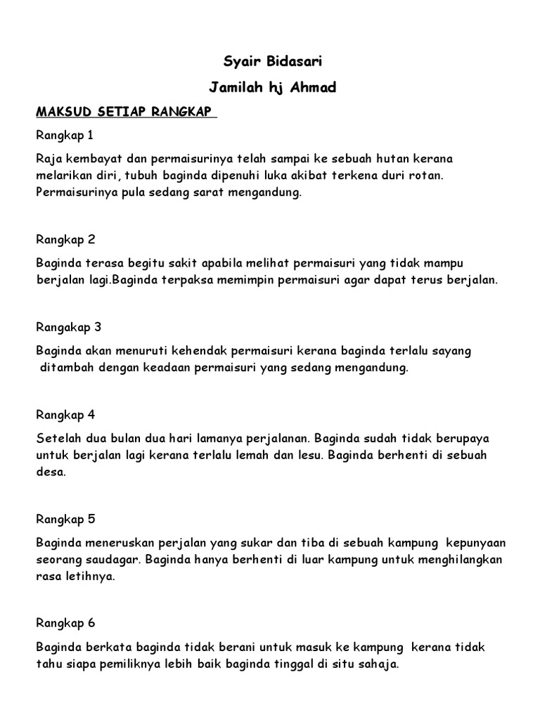 Syair Bidasari | PDF