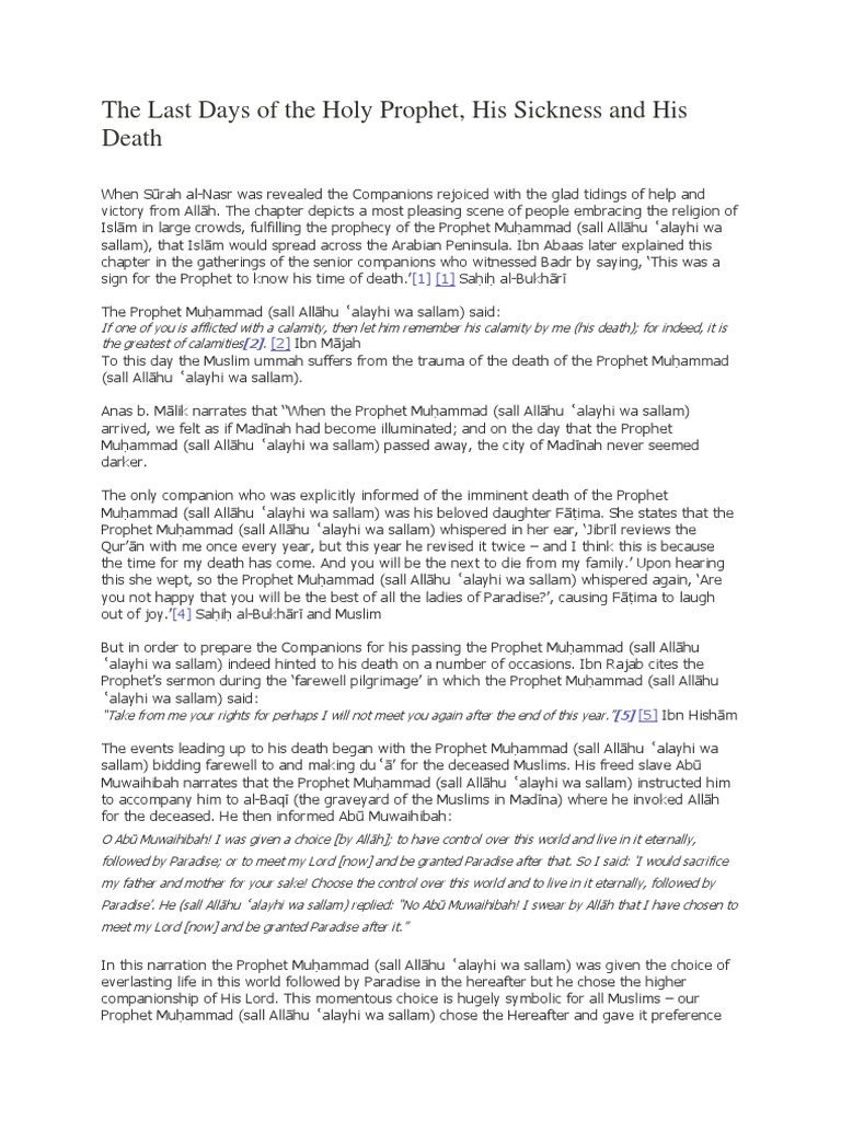 Last Days and Death of Prophet Muhammad | PDF | Muhammad | Ali