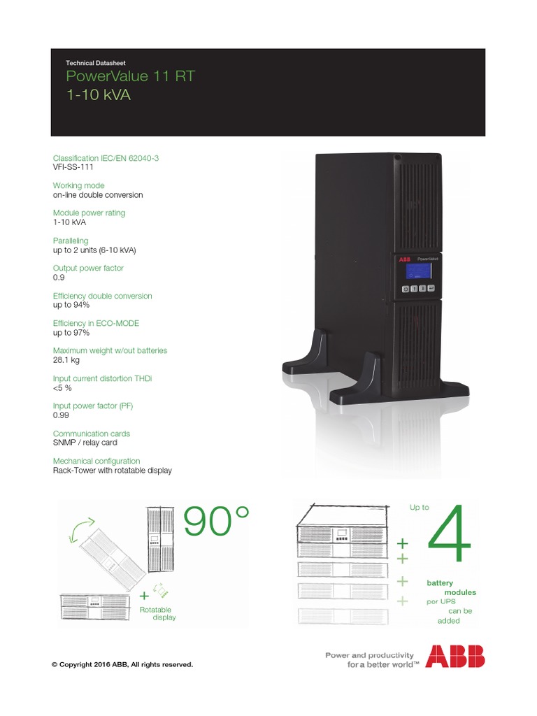 4nwd002979 Tds Abb Pva11!1!10kva-Rt en Rev-A | PDF | Mains Electricity ...