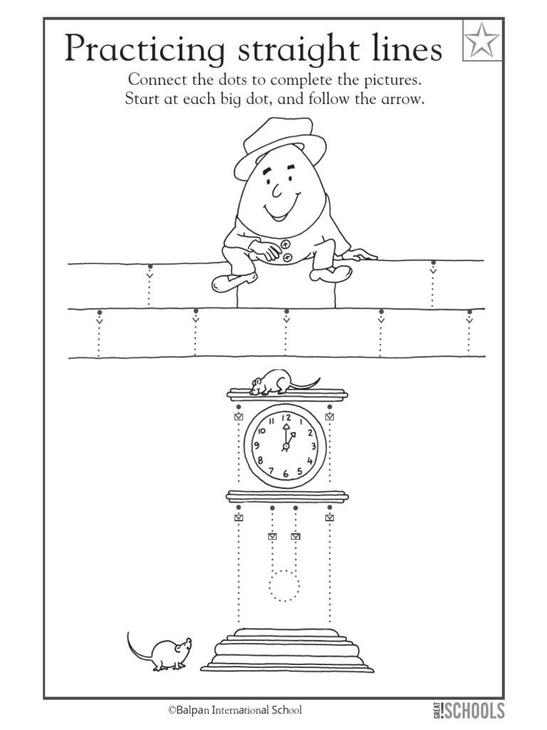 Practicing Straight Lines: Connect The Dots To Complete The Pictures ...