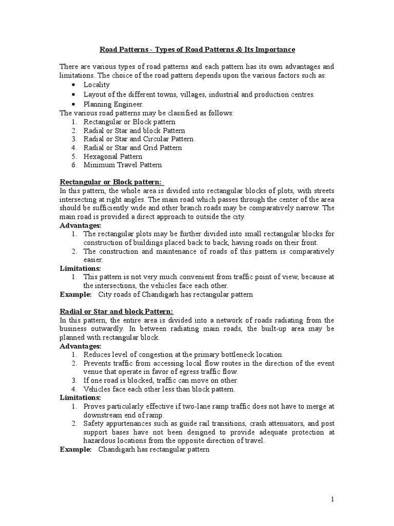 Road Patterns | PDF | Traffic | Traffic Light