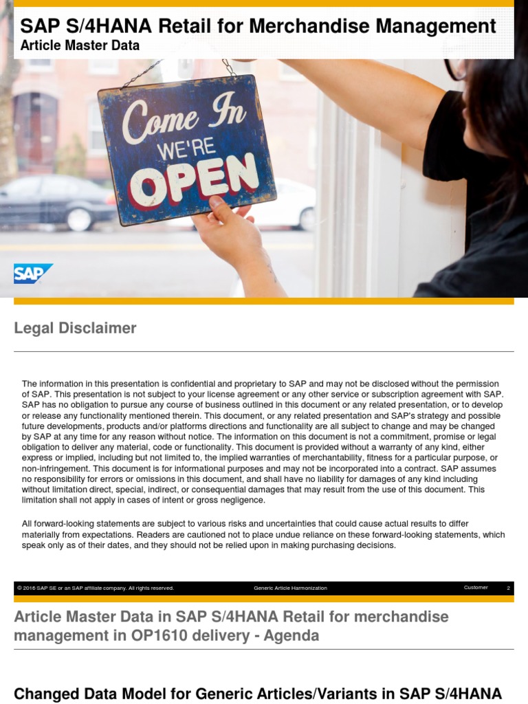 S4HANA Retail Article Simplification Note2381429 | PDF | Statistical ...