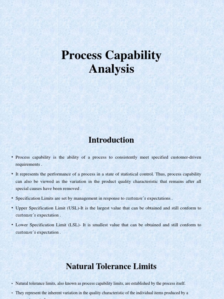 Process Capability | PDF | Engineering Tolerance | Standard Deviation