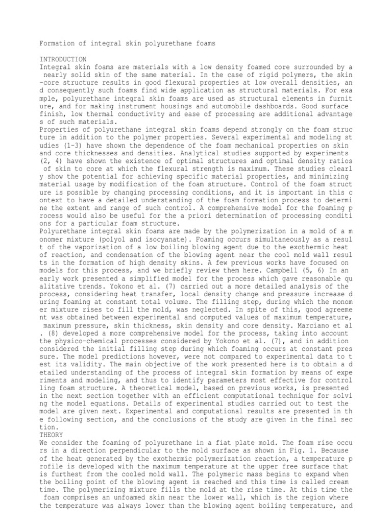 Formation of Integral Skin Polyurethane Foams | PDF | Polyurethane | Foam