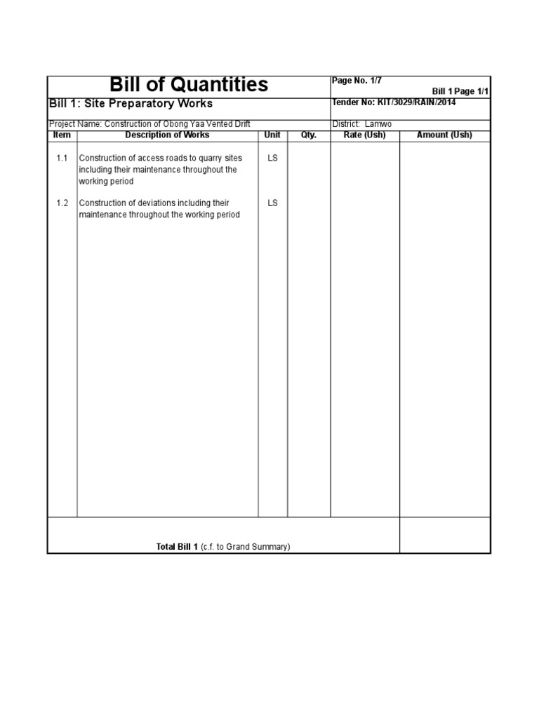Tender - Uganda.annex2 .Road .Construc - Drainage.element - Boq .03.24. ...