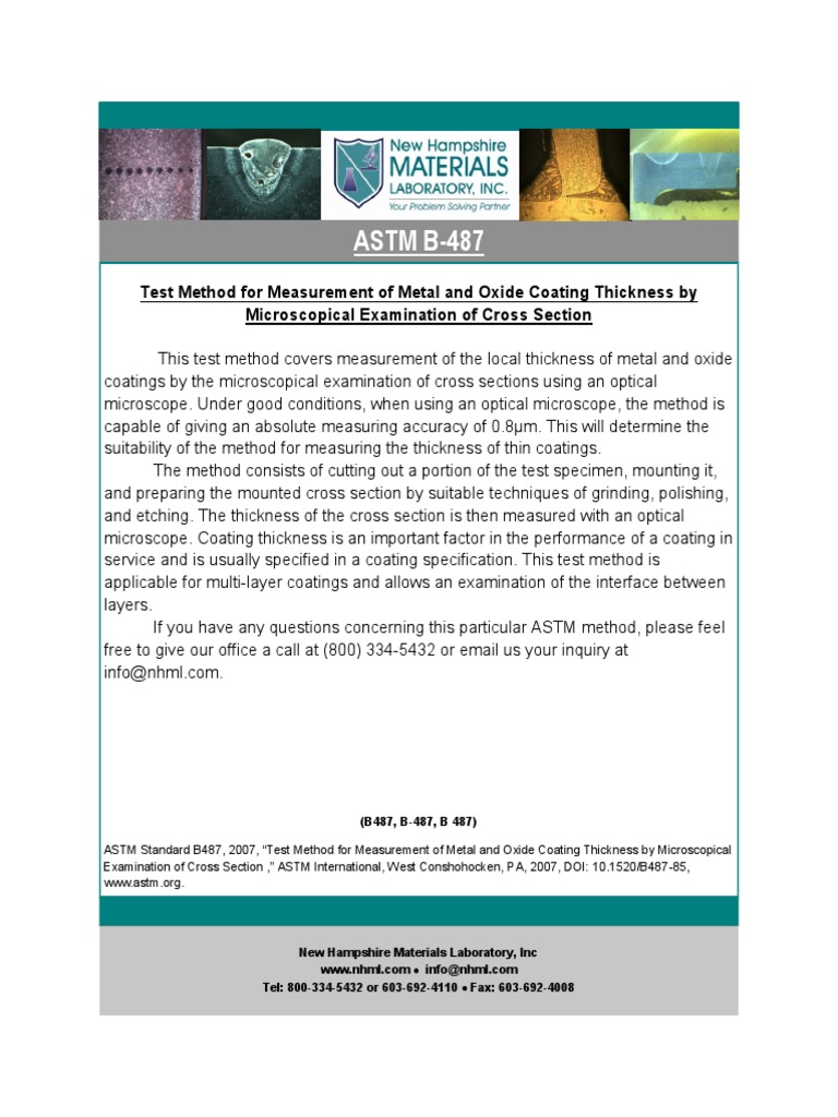 Mechanical ASTM B487 | PDF | Microscope | Optics