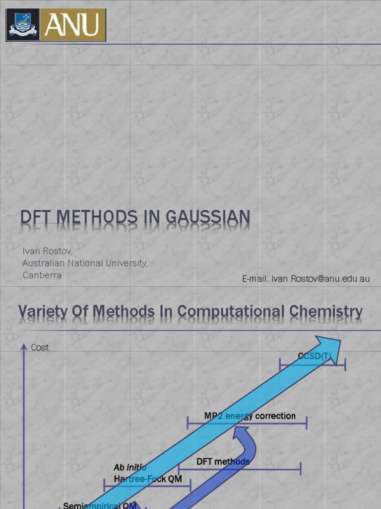 DFT in Gaussian | PDF | Computational Chemistry | Density Functional Theory