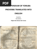 Yoruba Proverbs and Their Meanings | PDF | Lie | Religion And Belief