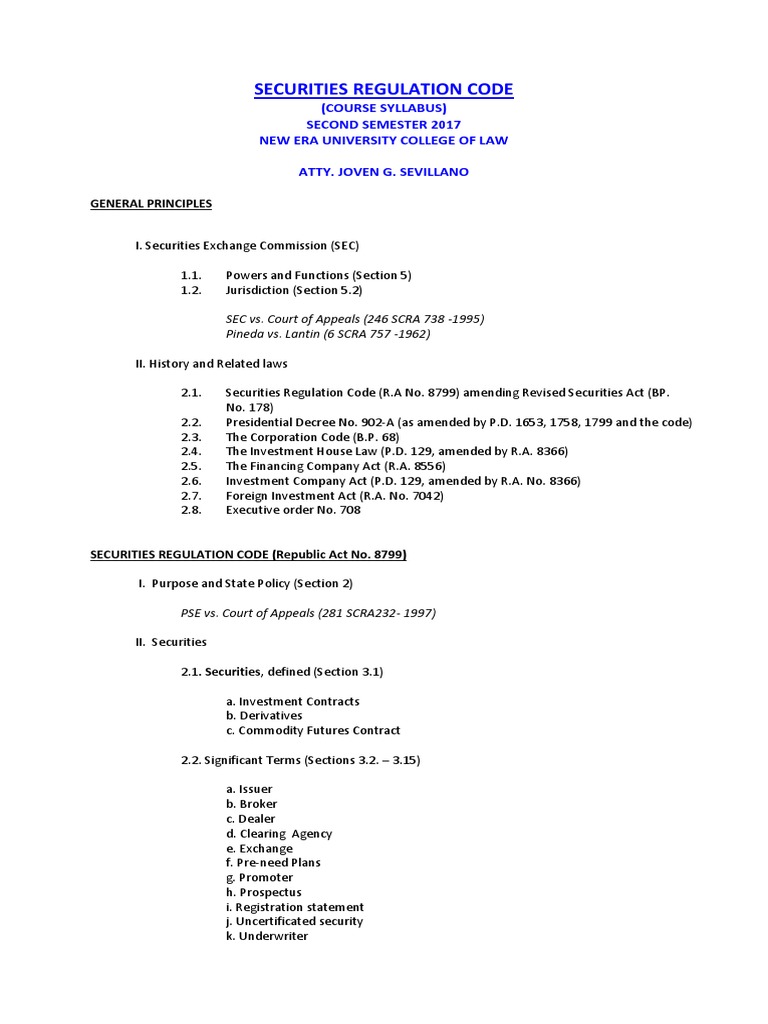 A Comprehensive Overview of Securities Regulation in the Philippines ...