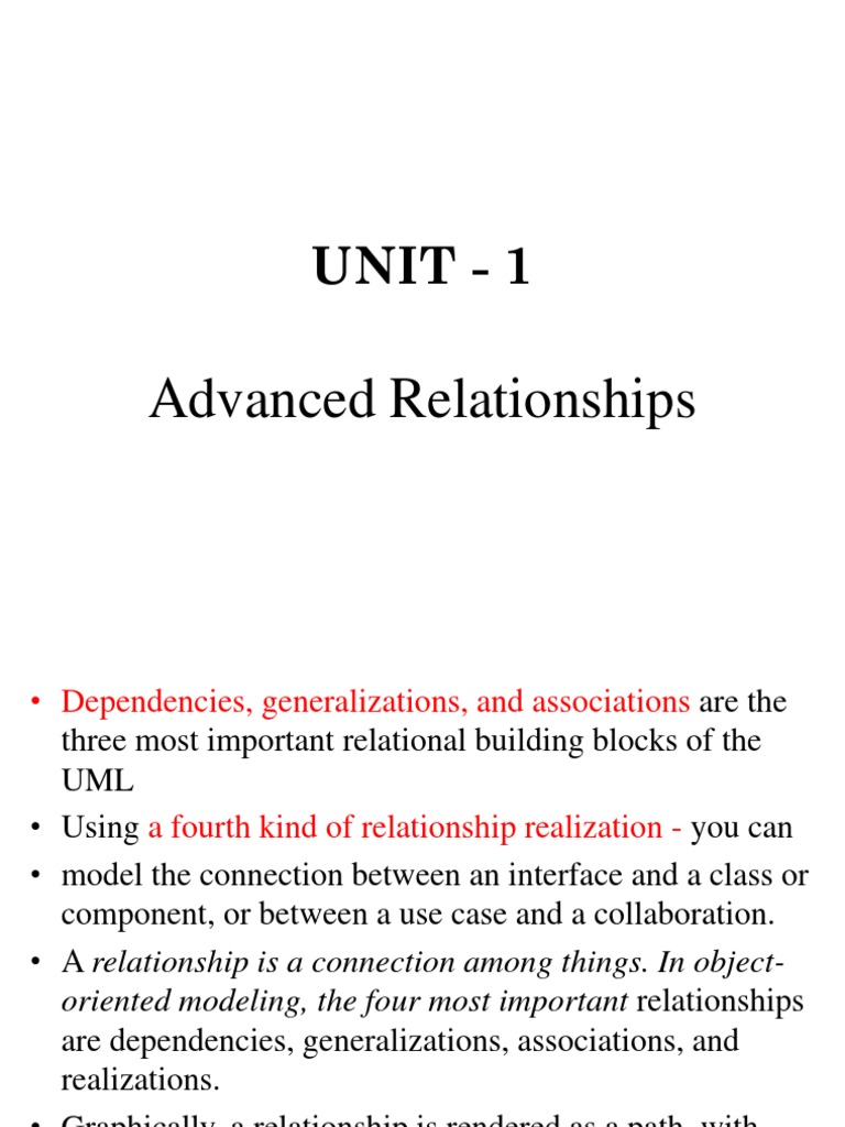 Unit - 1: Advanced Relationships | PDF | Class (Computer Programming) | Object (Computer Science)