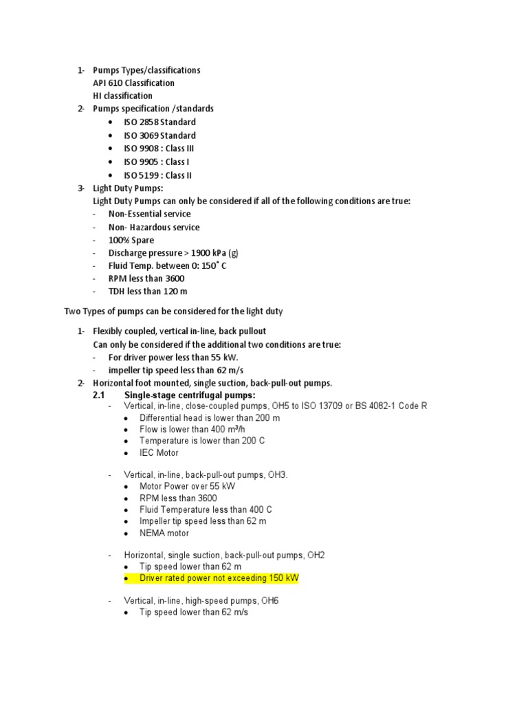 Pumps Types Selection | Download Free PDF | Pump | Hydraulics