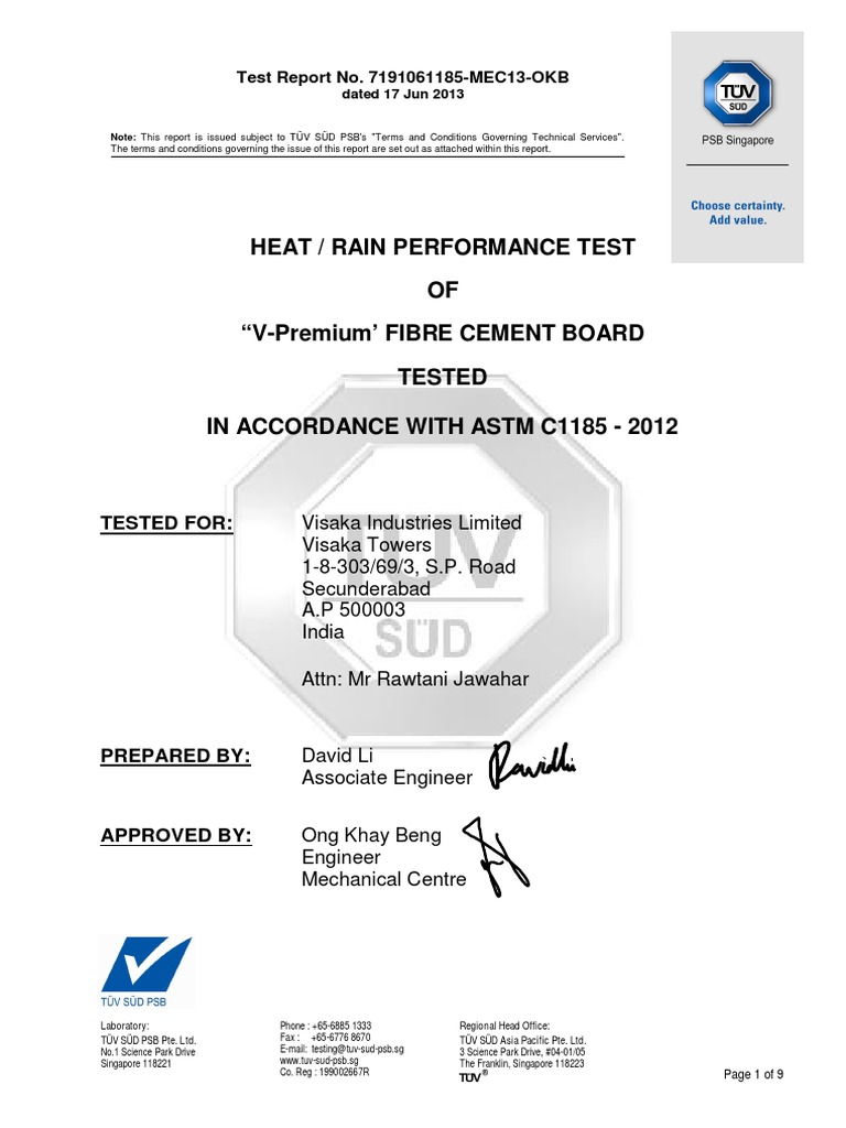 Heat Rain Test Astm c1185 | PDF | Building Engineering | Materials