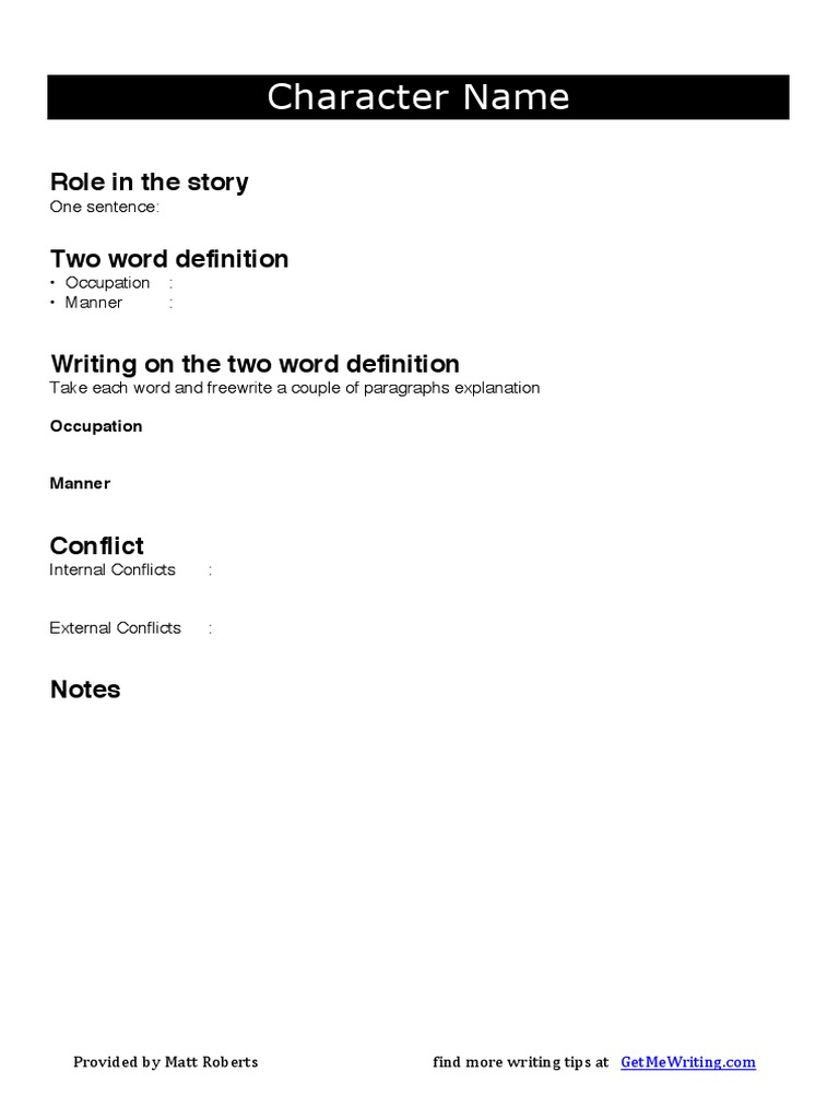 Character Development Guide | PDF