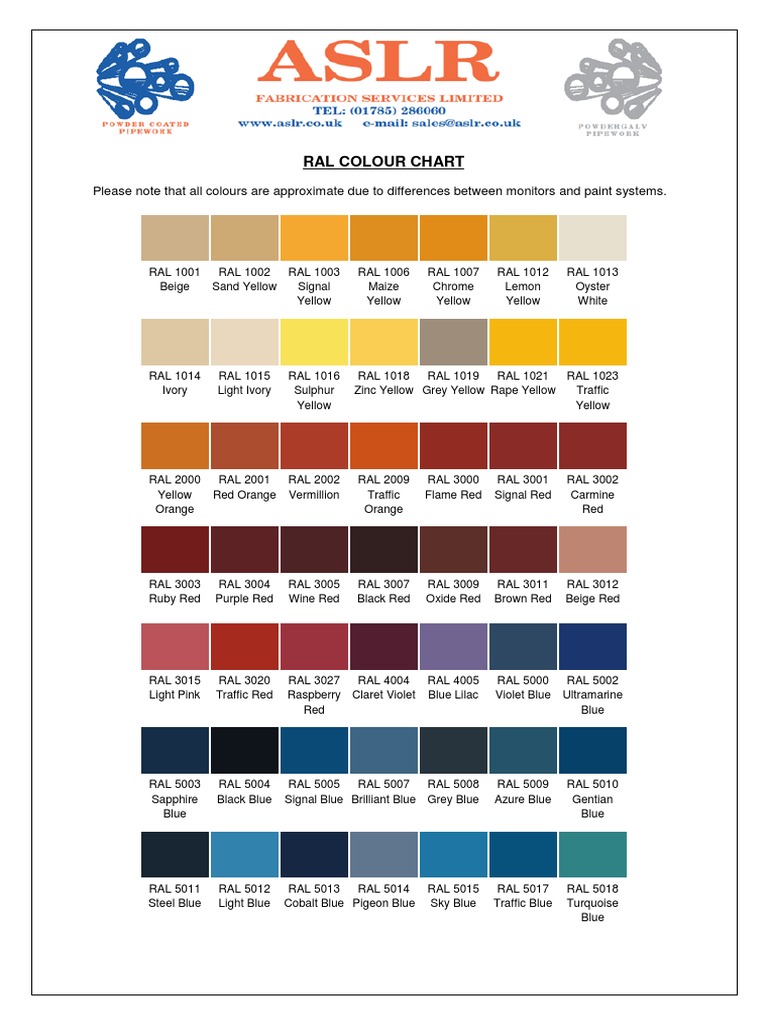 Ral Colour Chart PDF | PDF | Green | Blue