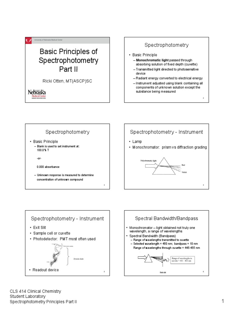 Basic Principles of Spectrophotometry - Part II | PDF ...