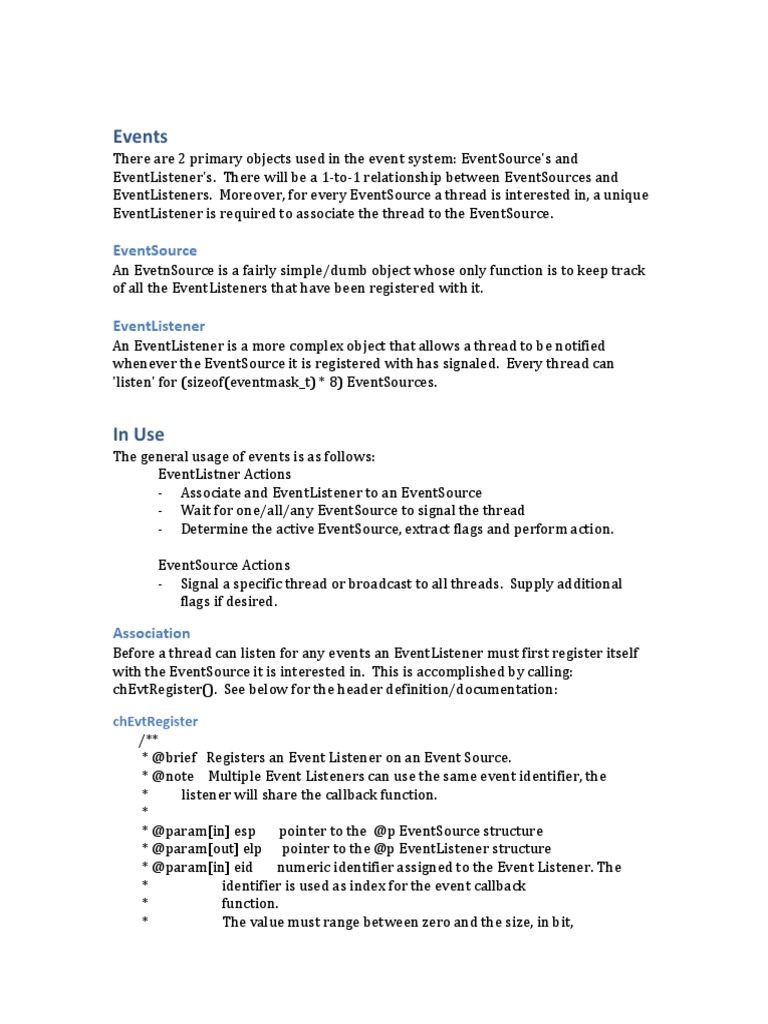 Events': Eventsource | PDF | Parameter (Computer Programming) | Thread (Computing)