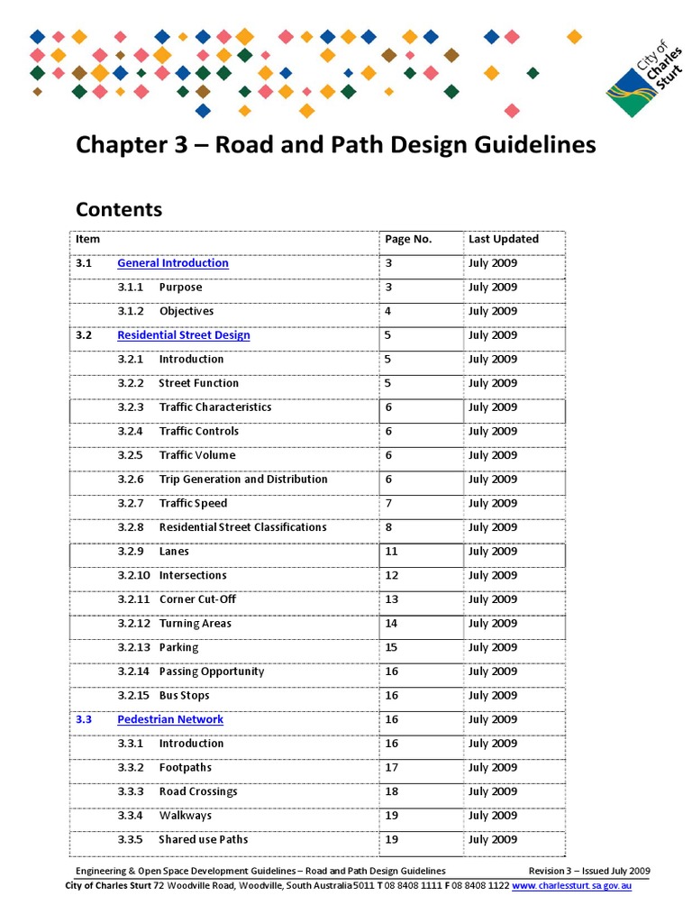 Chapter 3 Road and Path Design Guidelines PDF | PDF | Traffic | Street