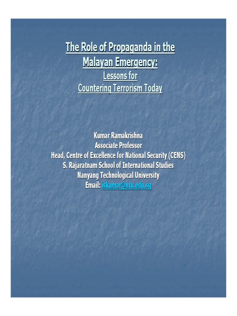Propaganda in The Malayan Emergency 2008 PDF | PDF | Insurgency ...