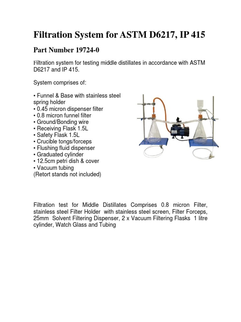 Filtration System For ASTM D6217 | PDF