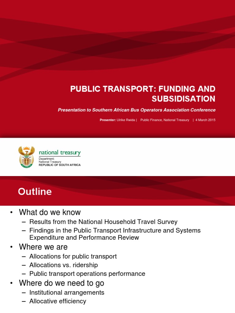 Public Transport: Funding and Subsidisation: Presentation To Southern ...