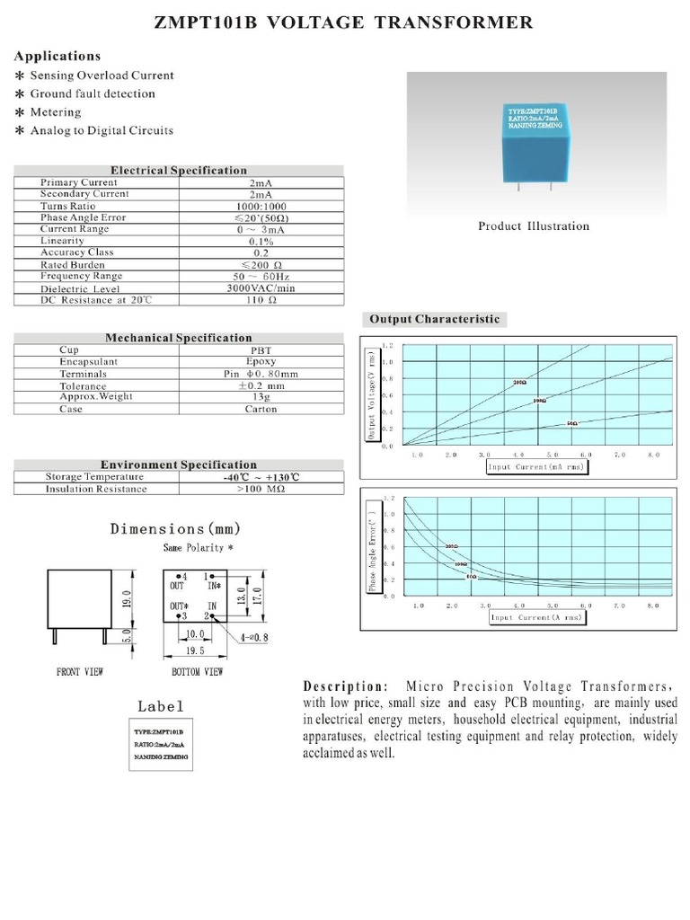 ZMPT101B Datasheet | PDF