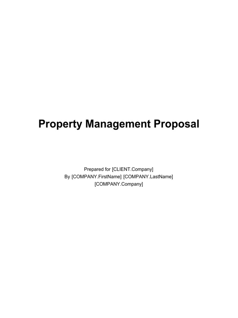 Property Management Proposal Template | PDF | Property Management | Lease