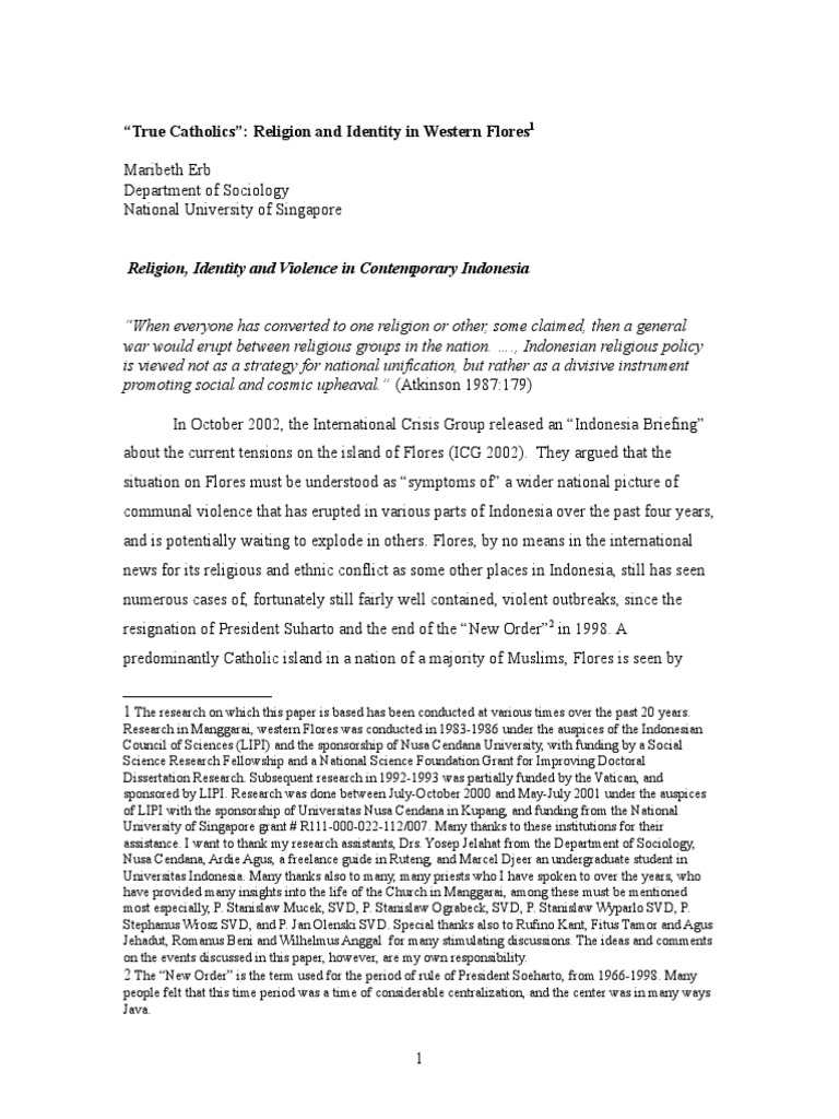 Maribeth Errb-Catholic and Identity in Manggarai | PDF | Catholic ...