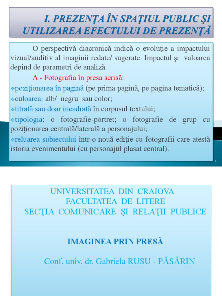 Prezenta in Spatiul Public Si Utilizarea Efectului de Prezenta | PDF