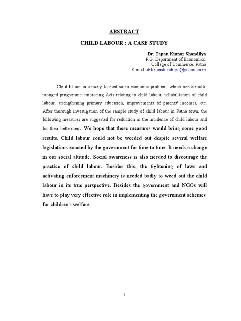 Child Labour Case Study1 | PDF | Child Labour | Employment