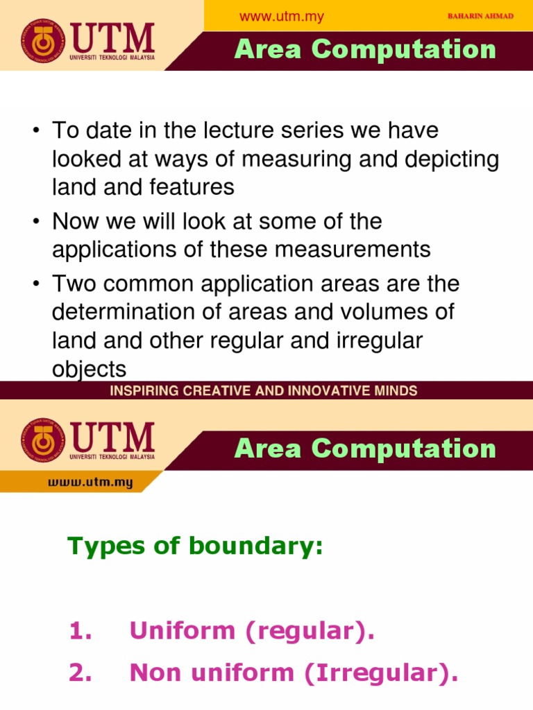 Area Computation: Baharin Ahmad | PDF | Mathematical Concepts ...