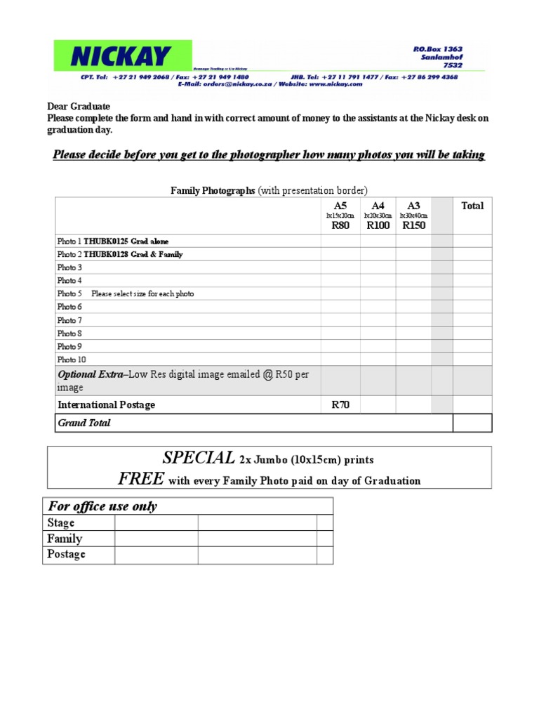 Family Order Form-New | PDF