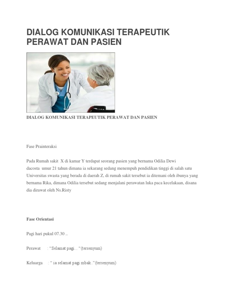 Dialog Komunikasi Terapeutik Perawat Dan Pasien | PDF