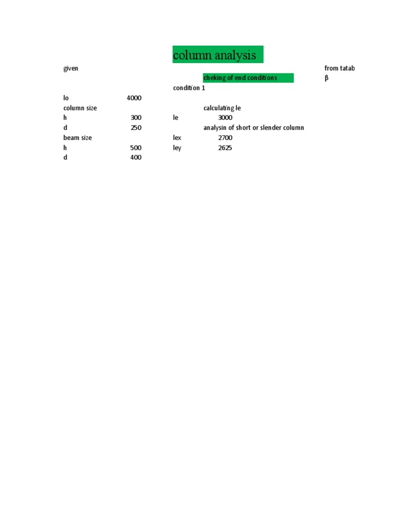 Column Analysis | PDF