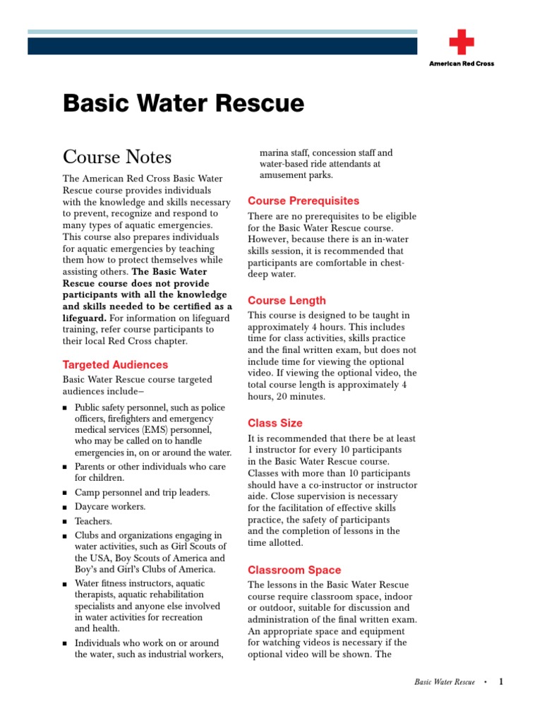 Basic Water Rescue: Course Notes | PDF | Emergency Medical Services ...
