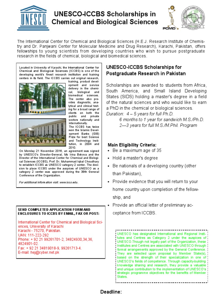 UNESCO-ICCBS Flyer 2 24-Jul-2017 Scholarships Procedure | Download Free ...