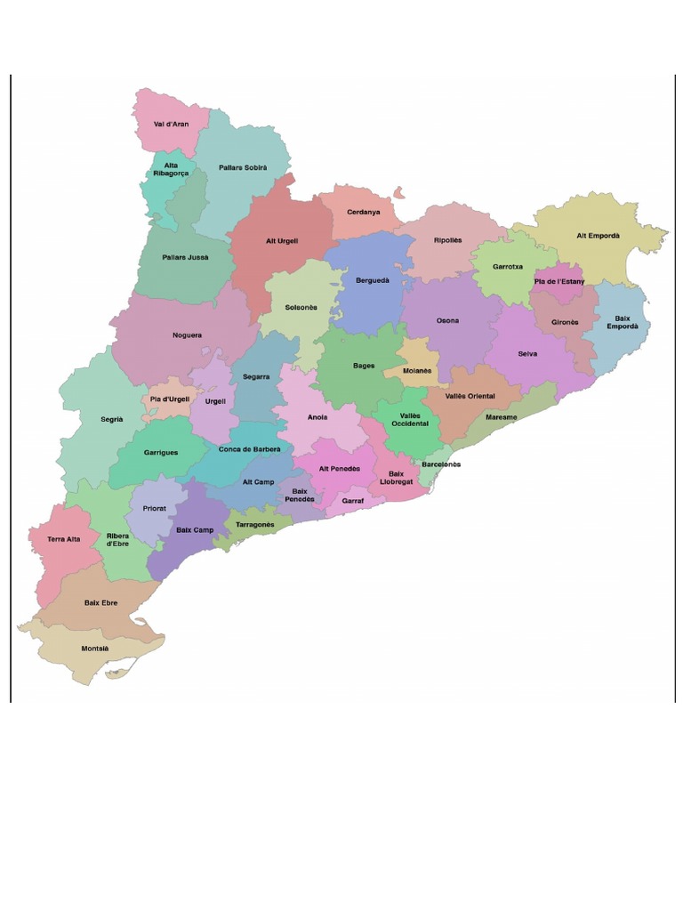 Mapa Catalunya 42 Comarques | PDF