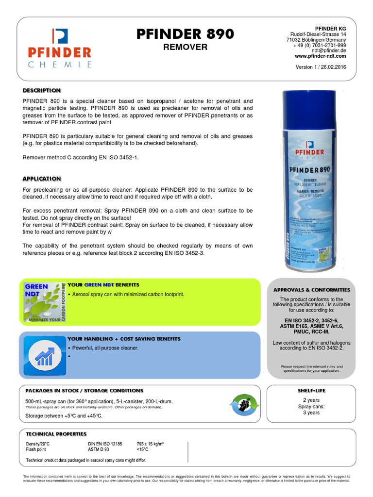 PFINDER - 890 (Removedor) | Download Free PDF | Paint | Specification ...