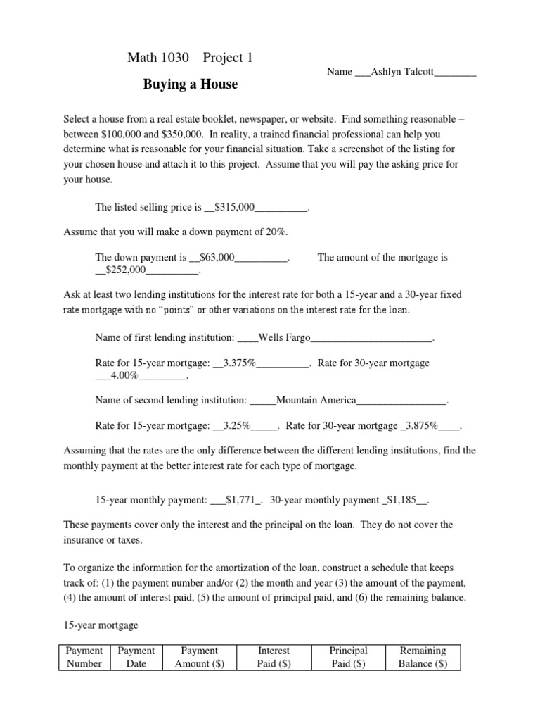 Math 1030 | PDF | Mortgage Loan | Loans