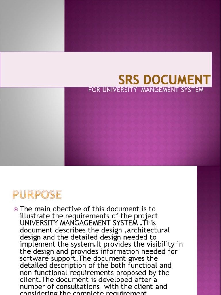 University Management System SRS | PDF | Business | Computers