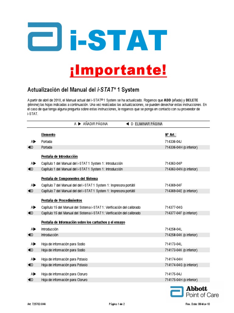 Manual I Stat PDF | PDF | Impresora (Computación) | Batería (electricidad)