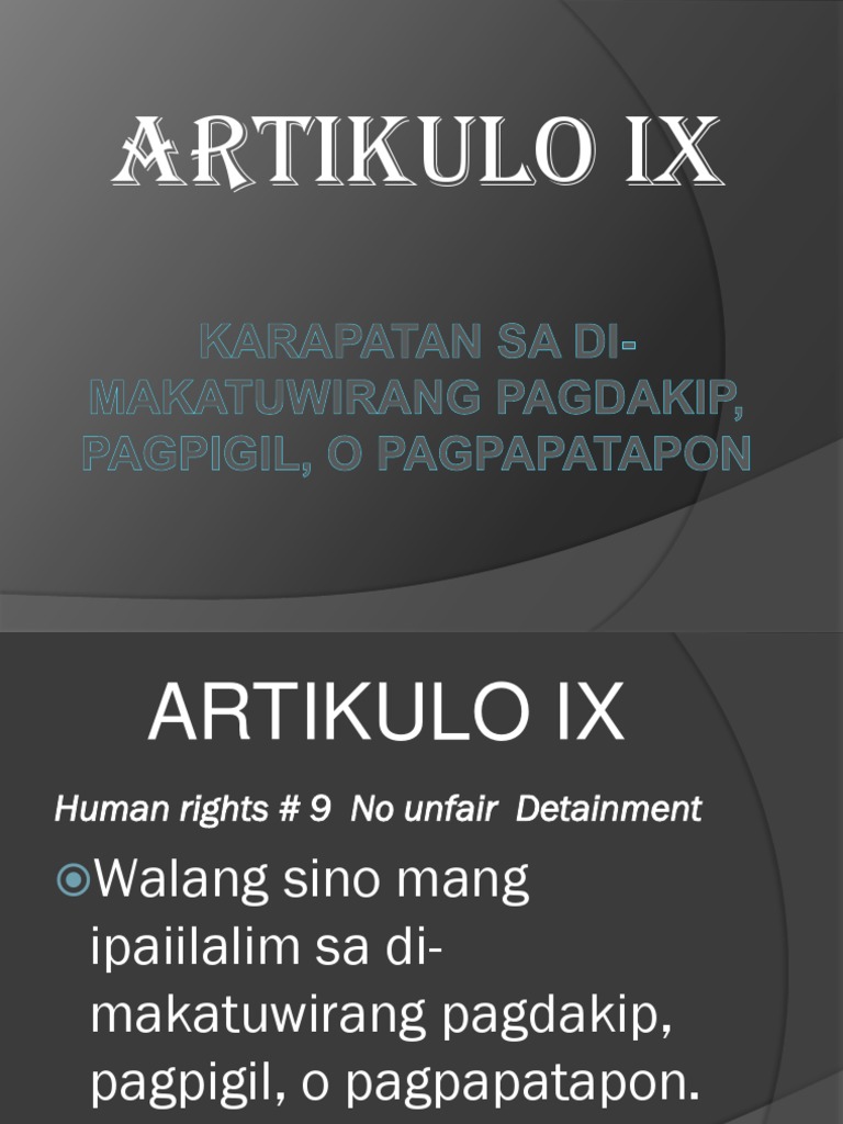 Artikulo 9 Group | PDF