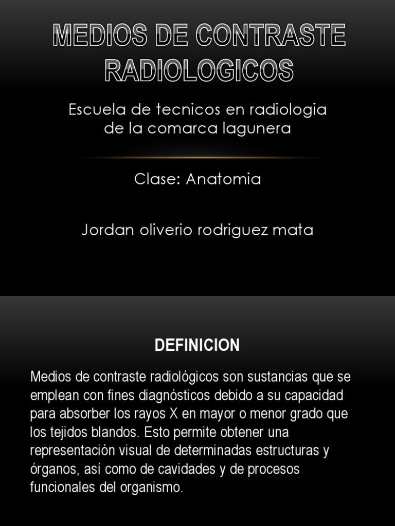 Medios de Contraste Radiológico | PDF | Ion | Absorción (Química)