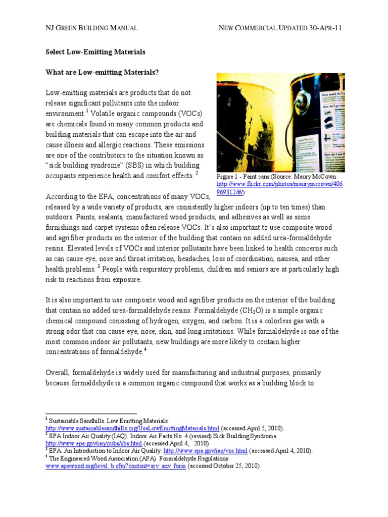 Low Emitting Materials | PDF | Volatile Organic Compound | Green Building