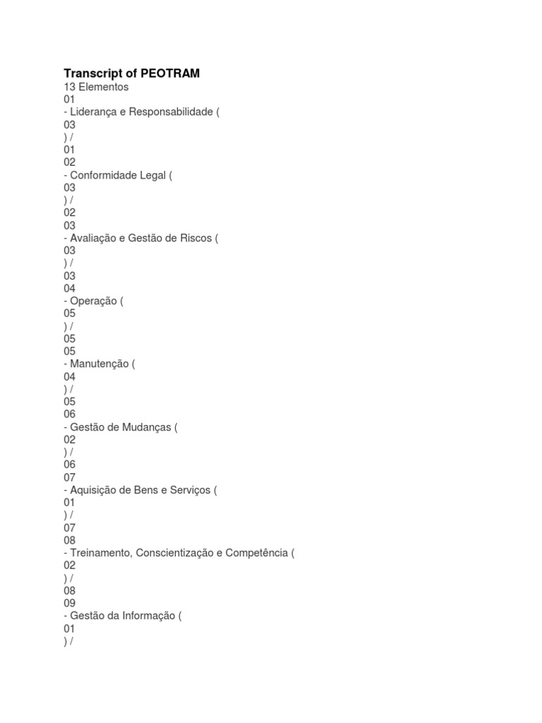 PEOTRAM: Auditoria e Avaliação Marítima | PDF | Média | Business